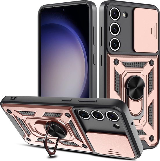 Hoesje Geschikt Voor Samsung Galaxy S23 Plus hoesje met Ring Houder en camera... | bol