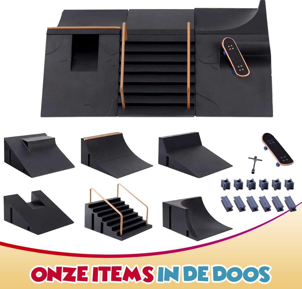 Tovado Fingerboard Skatepark - Fingerboard - Fingerboard Ramps- Tech Deck - Skateboard... | bol.com