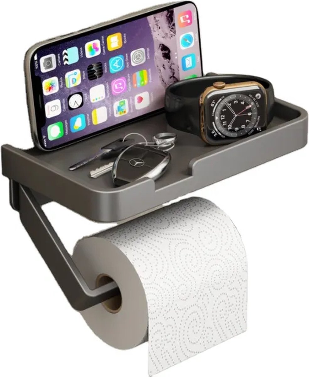 WC Rolhouder Met Plankje - Toiletrolhouder - WC Papier Houder - Met ...