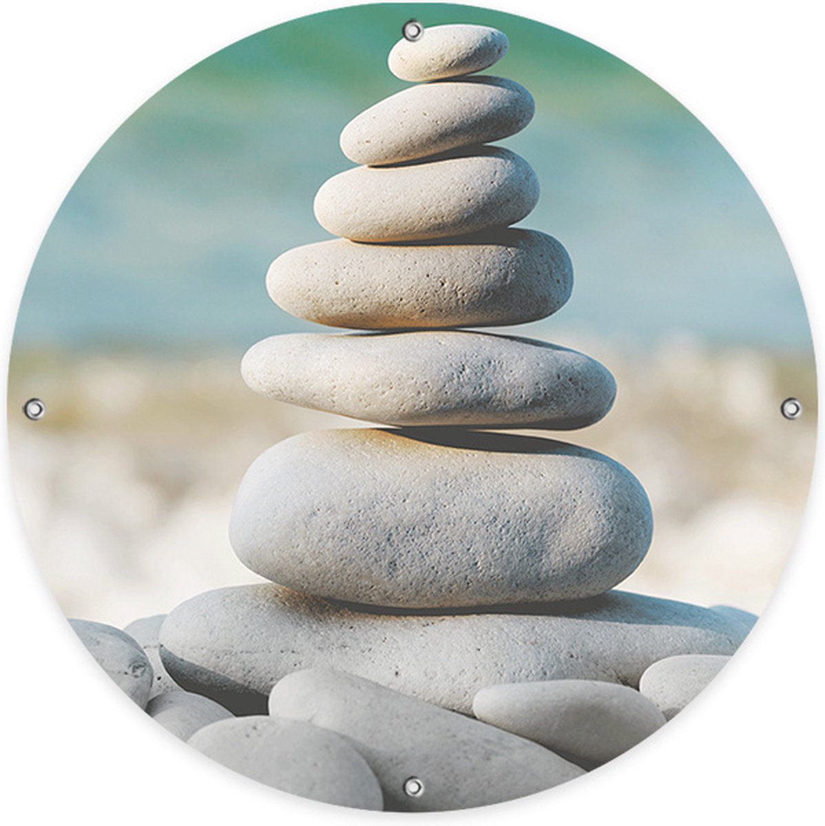 Ronde Tuinposter Stapelstenen | bol.com