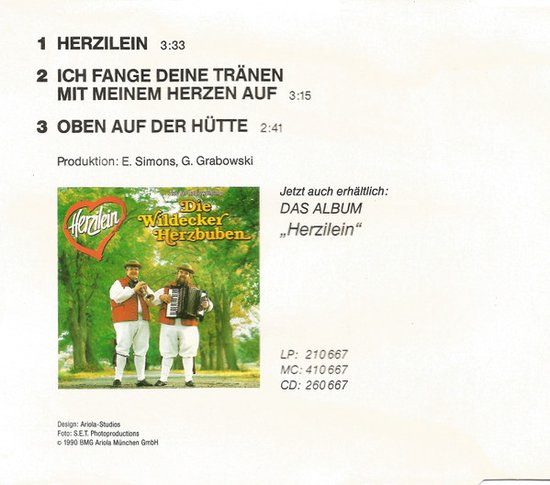 Herzilein (1990) von Wildecker Herzbuben, Die Wildecker Herzbuben ...