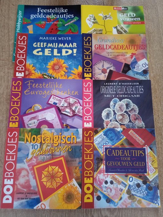 Geldcadeautjes , 8 x Boekjes met Cadeautips Voor Gevouwen Geld ...
