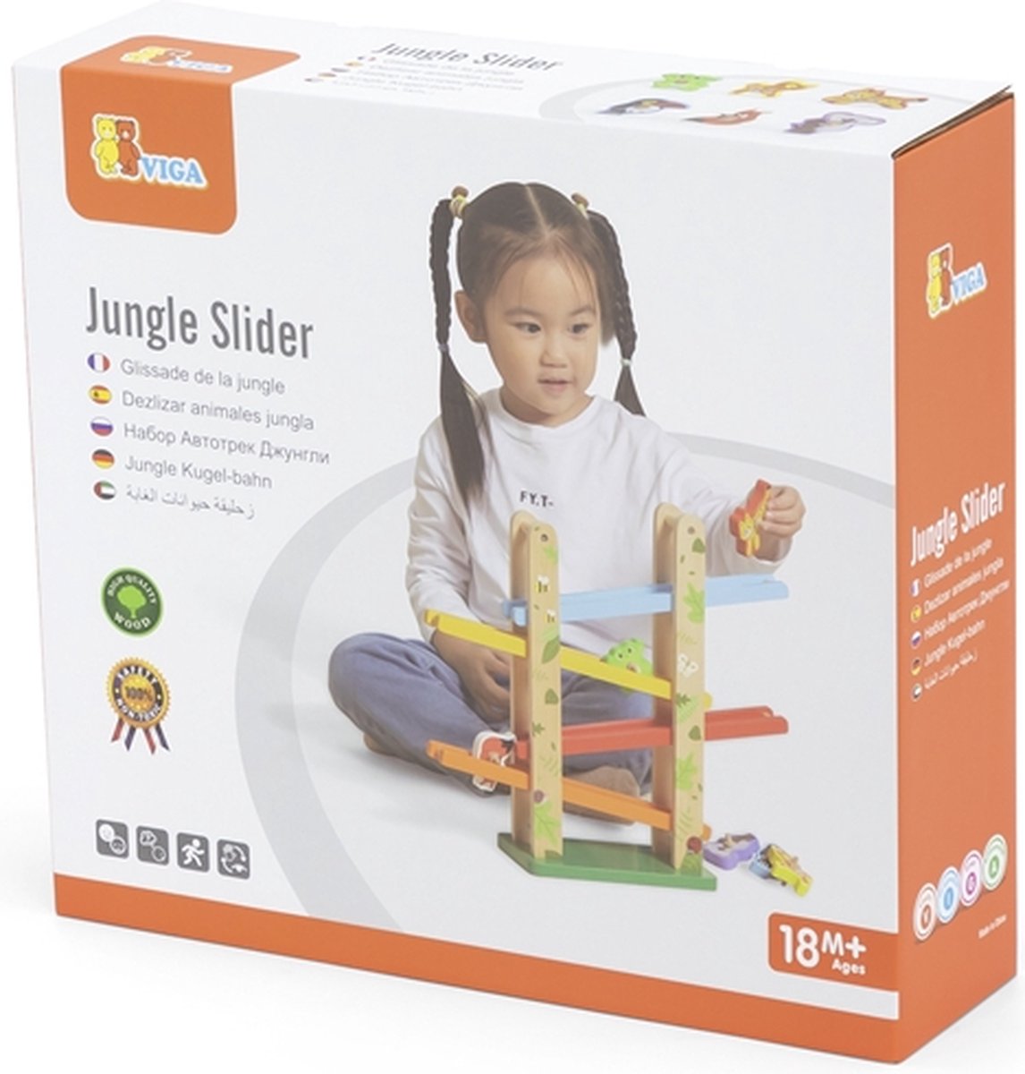 Vigatoys Houten Jungle Rollerbaan met 6 Rollers | bol.com