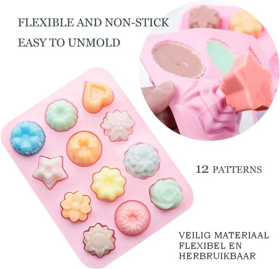 EIZOOK Silicone fruit bloem cake bak ijs vormen | Roze | bol