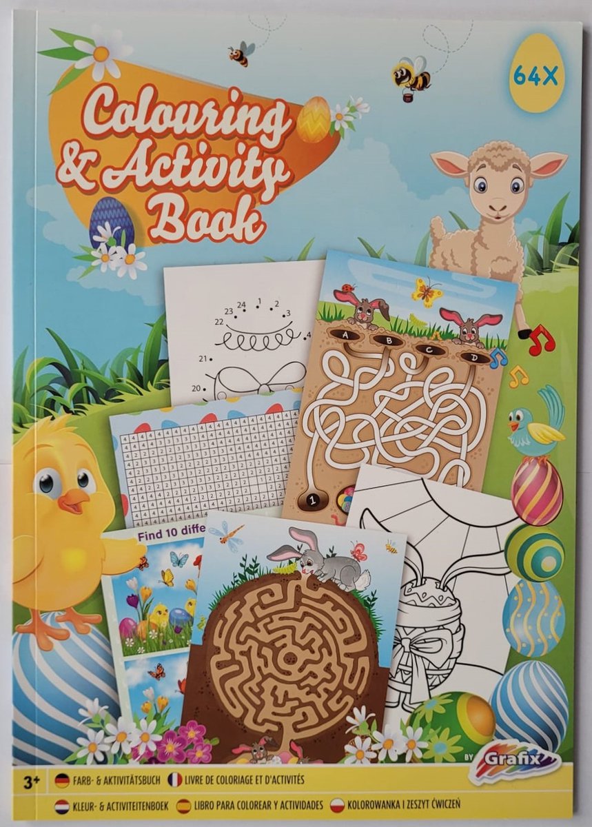 GRAFIX - PASEN - KLEURBOEK EN ACTIVITEITENBOEK - 64 BLADZIJDEN - PAAS ...