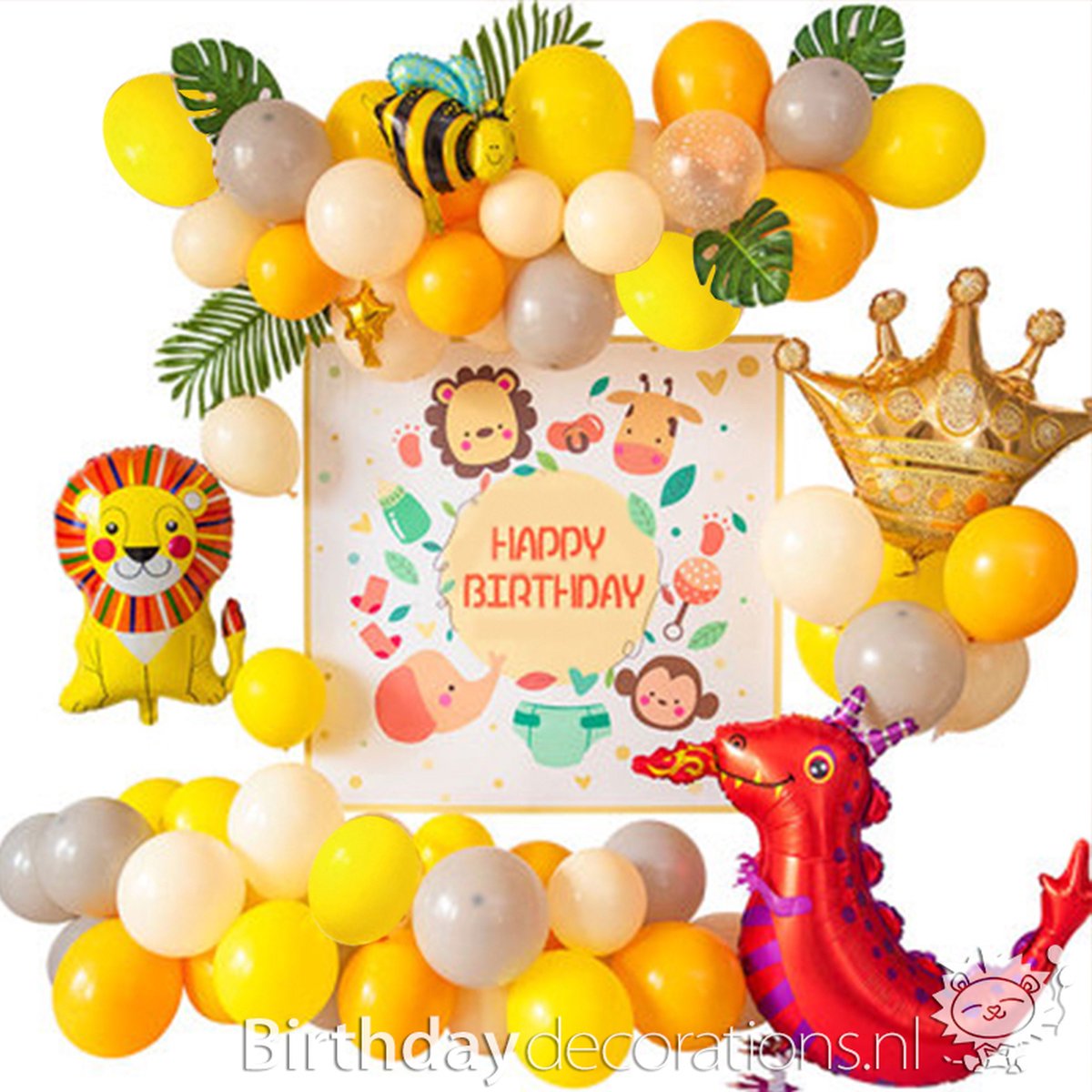 Leo's Party Leeuw en Bij in het Bos Ballonnen set - Verjaardag ...