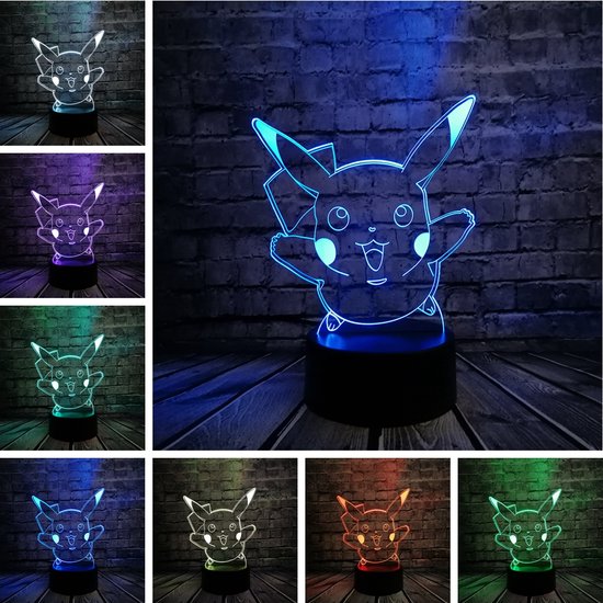 Pikachu 3D LED Lamp | 3D lamp Pikachu | Pikachu Lamp | bol.com