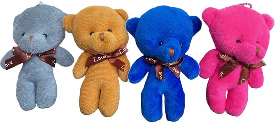 Kleine Teddy Beertjes Sleutelhangers 12 stuks | 12x8cm | Verschillende ...