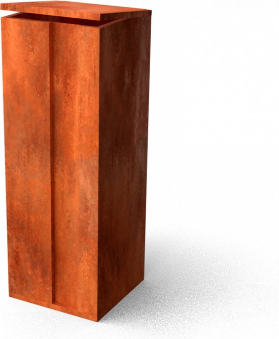 Boîte aux lettres Collu en Acier Corten Geroba 350x350x1000 (LxlxH) | bol