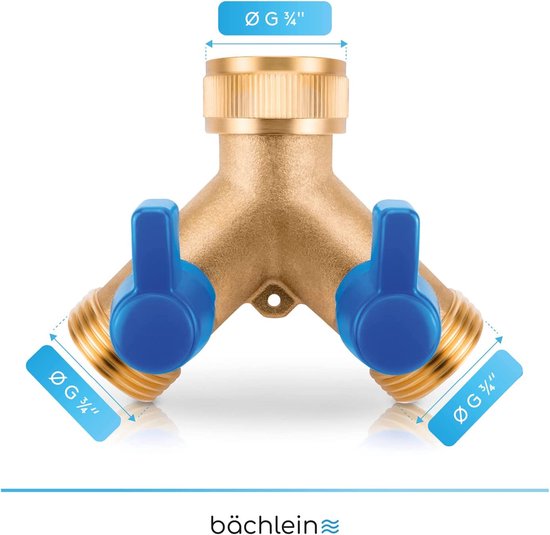 Bächlein Y-verdeler voor gebruik in huis en tuin - 2-weg Y-verdeler met 2 aparte... | bol.com