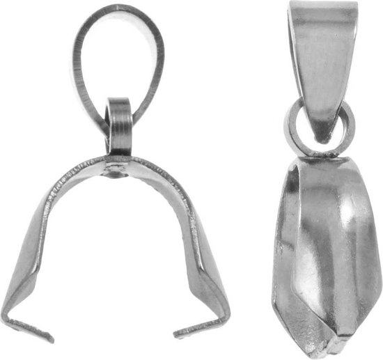 Stainless Steel Bail Hanger Klem (18 x 14 x 4.5 mm) Antiek Zilver (10 ...