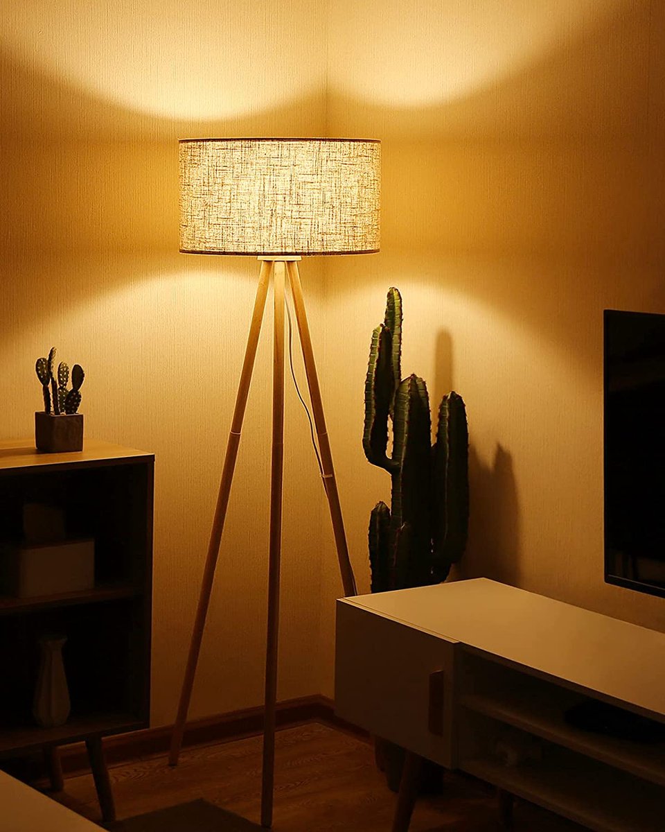 Wrapped Delights - Tomons Staande Lamp, Vloerlamp Driepoot Van Hout ...