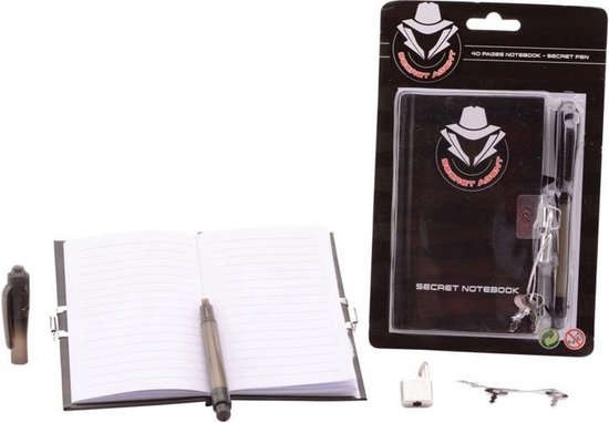 Geheim Agent Notitieboekje Met Slotje - Pen Met Onzichtbare Inkt ...
