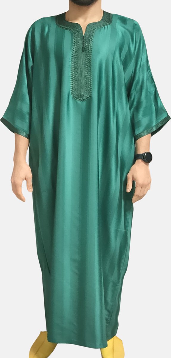 Johara Kandora vert | Qamis | Abaya | Djellaba traditionnelle marocaine ...
