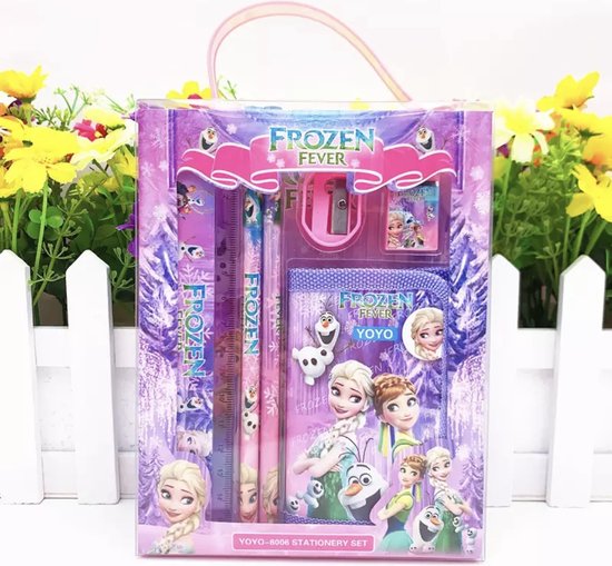Set École - Thema: La Frozen des Neiges - Crayons, Taille-crayon, Gum ...
