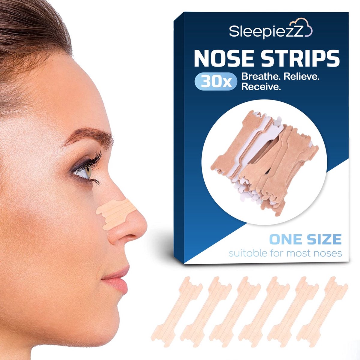 Sleepiezz® Neusstrips PRO - 30 stuks - Ademhaling verbetering ...