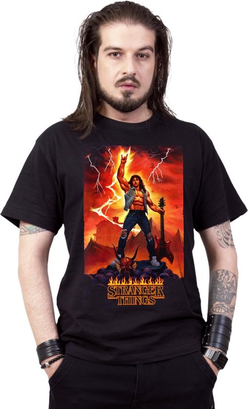 Spiral Stranger Things Heren Tshirt -XXL- Eddie Rocks Zwart | bol