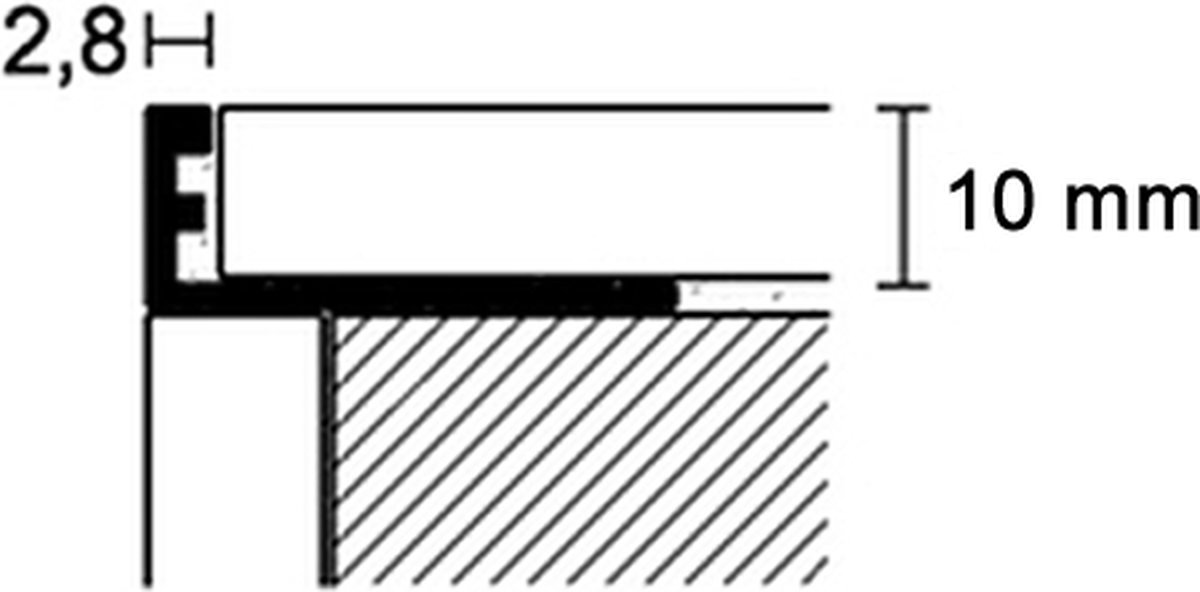 Profilpas Proangle - tegelprofiel - mat zwart - 10 mm dik - 270 cm lang | bol