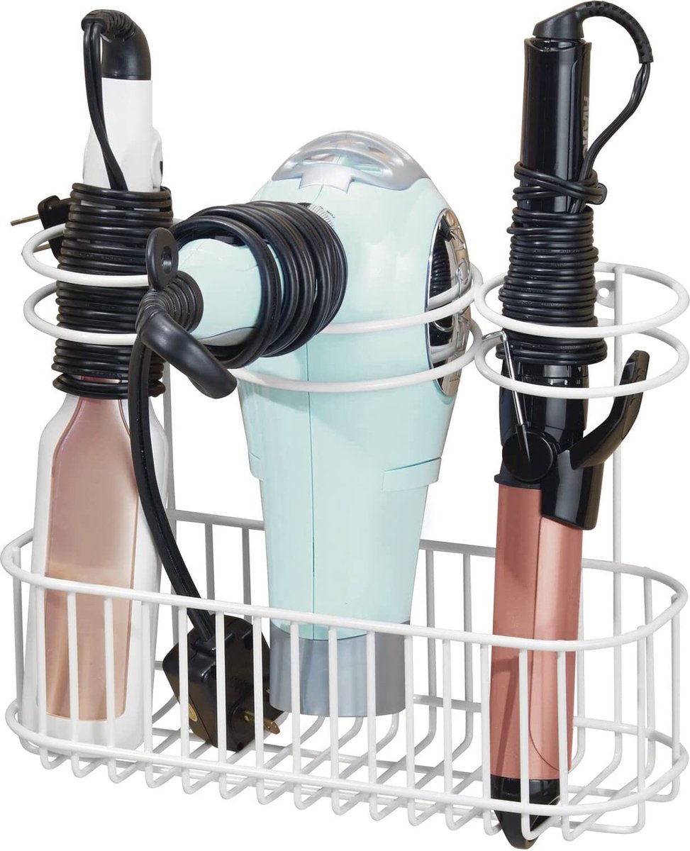 mDesign - Föhnhouder - opberger - met meerdere uitsparingen/wandmodel ...