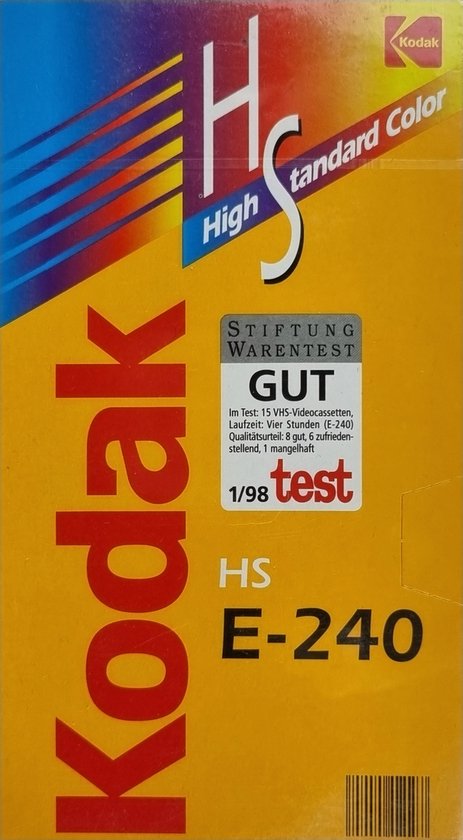 Kodak E-240 High Standard Color VHS Cassette | bol