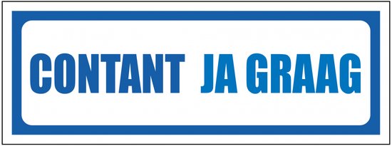 Contant ja graag sticker - 280 x 105 mm | bol