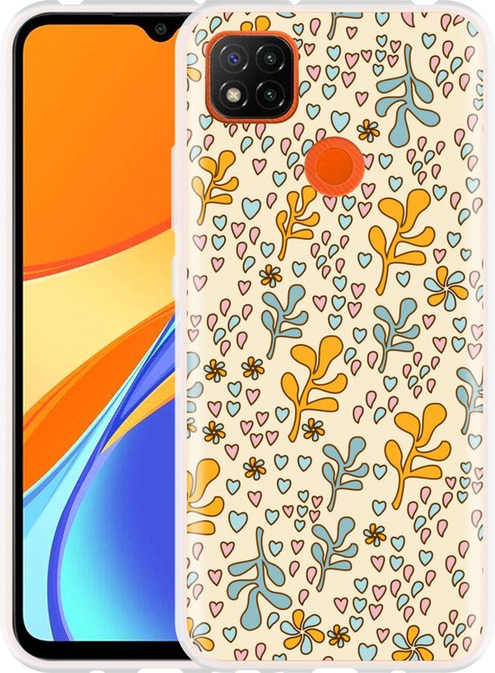 Xiaomi Redmi 9C Hoesje Doodle Flower Pattern - Designed by Cazy | bol
