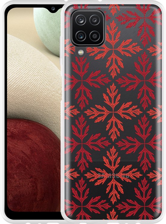 Hoesje Geschikt voor Samsung Galaxy A12 Red Leaves Pattern | bol