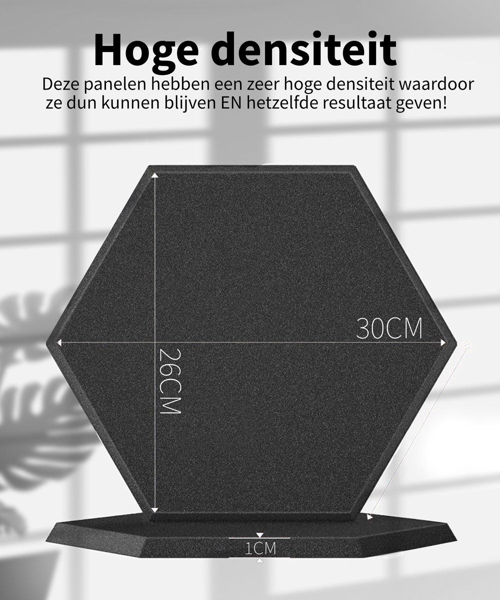 What's Goods® 1400g/m2 Akoestische hexagon panels vilt Set x12 tegels ...