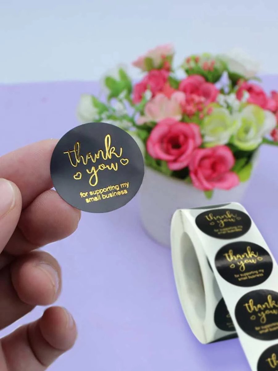 Thank you stickers- 500 stickers - 25 mm - Bedankt stickers - op rol - Thank you For... | bol.com