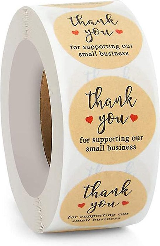 Thank you stickers- 500 stickers - 25 mm - Bedankt stickers - op rol - Thank you For... | bol