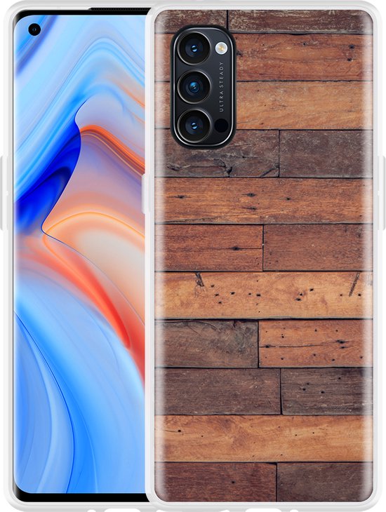 Oppo Reno 4 Pro 5G Hoesje Houten planken - Designed by Cazy | bol.com