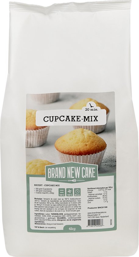 BrandNewCake® Cupcake-mix 4kg - Bakmix - Mix voor Cupcakes | bol