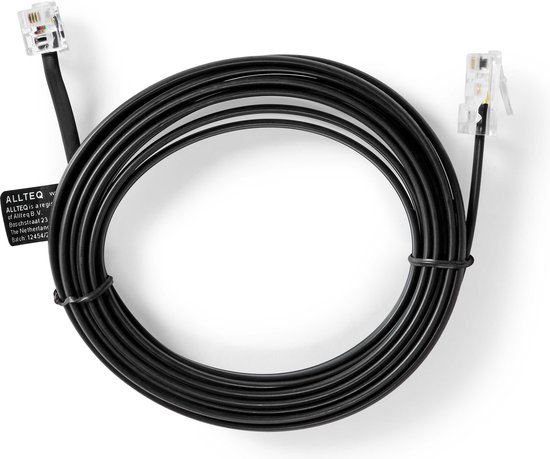 Telefoonkabel - RJ11 - RJ45 - 4-aderig - 3 meter - Zwart - Allteq | bol.com