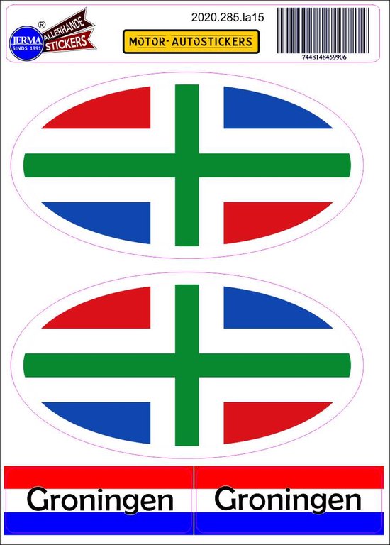 Provincie Groningen vlaggen auto sticker set. | bol