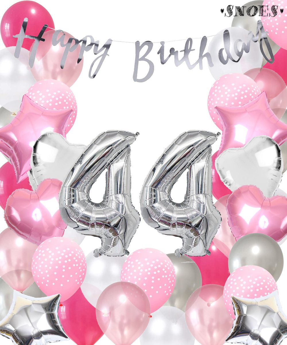 Snoes Ballonnen 44 Jaar Pink Blush Silver Mega Ballon - Compleet ...
