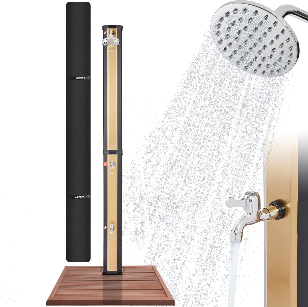 AREBOS Tuindouche 35L - Solar Douche met Thermometer & Vloerelement ...
