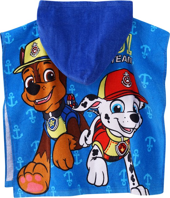 Bad Poncho Paw Patrol met capuchon - 60x60 cm - Bad - Zwemmen | bol.com