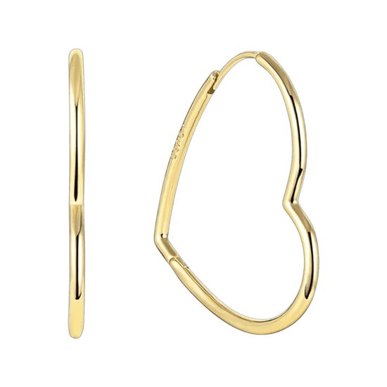 Oorbellen Hartvorm gold color silver | Kwart slag gedraaid | 925 ...