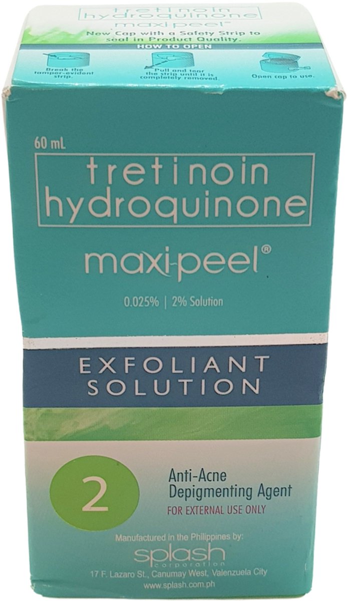 Maxi-Peel Tretinoin hydroquinone exfoliant solution nr 2 | bol.com