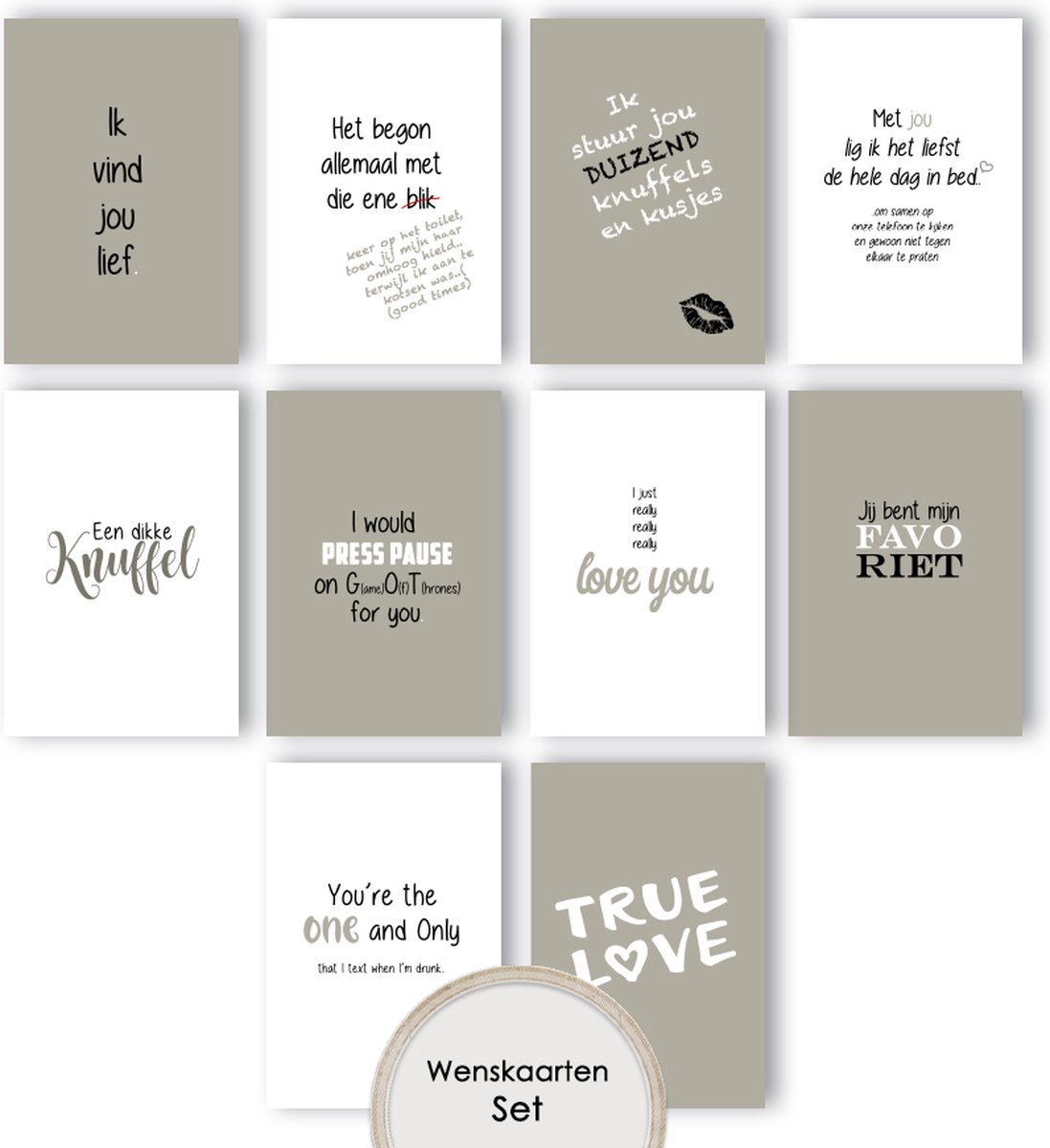 WKAS006 - Set dubbele kaarten van 10 stuks - Wenskaarten blanco - Wenskaarten met... | bol.com