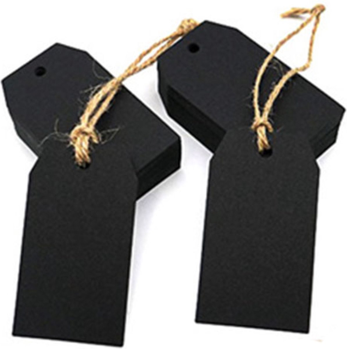 Labels - set van 100 labels karton zwart - 9.5 x 4.5 cm - cadeaulabels ...