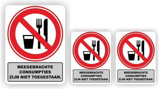 Meegebrachte consumpties zijn niet toegestaan sticker set. | bol