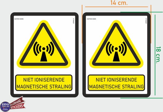 ISO7010 W005 niet ioniserende magnetische straling Waarschuwing M set 2 ...