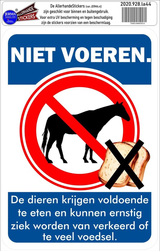 Paarden niet voeren sticker. | bol