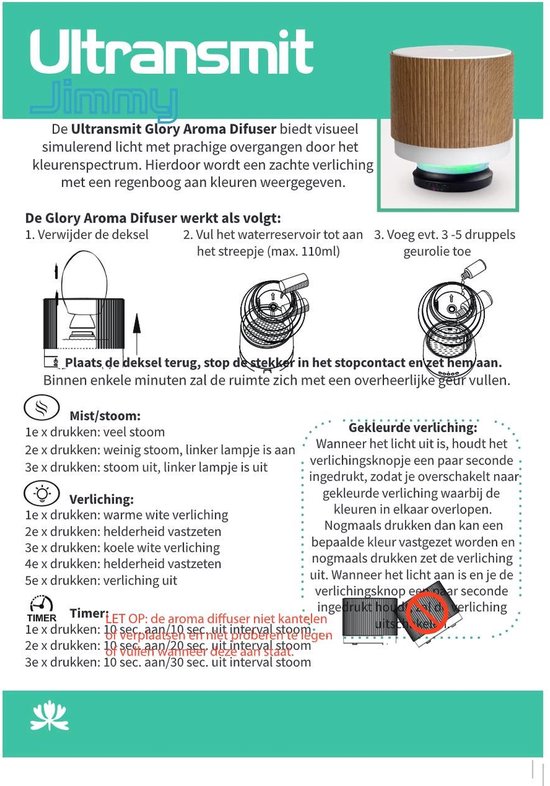 Ultransmit Aroma Diffuser Jimmy | bol