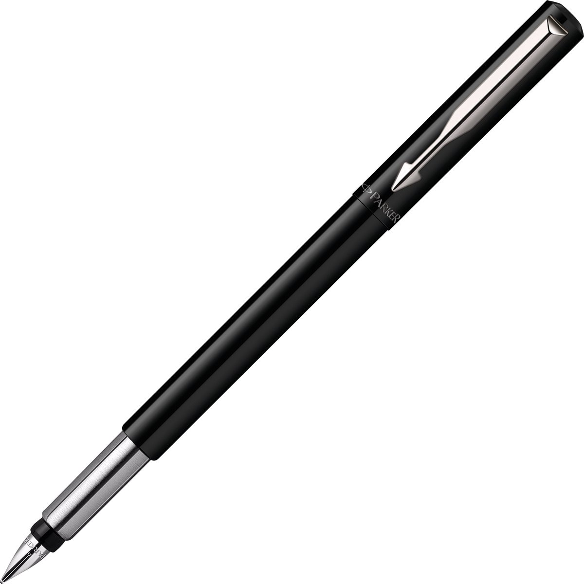 Parker Vector-vulpen | zwart met chrome afwerking | mediumpunt | blauwe ...