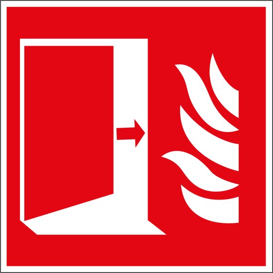 Brandwerende deur sticker - ISO 7010 - F007 50 x 50 mm - 10 stuks per ...