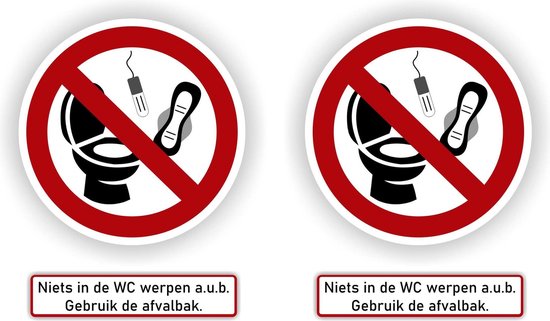Jerma-Niets in de wc werpen stickers-set van totaal 4 toilet stickers ...