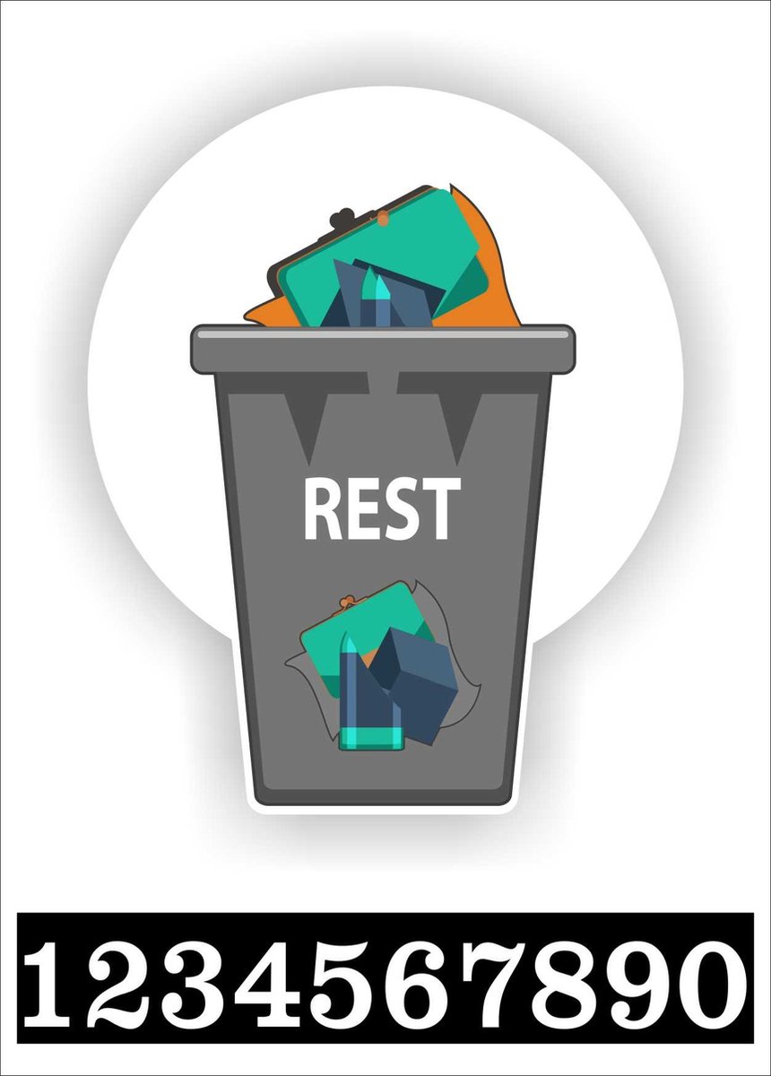 Rest afval Kliko sticker samen met set van 2x uw huisnummer | bol.com