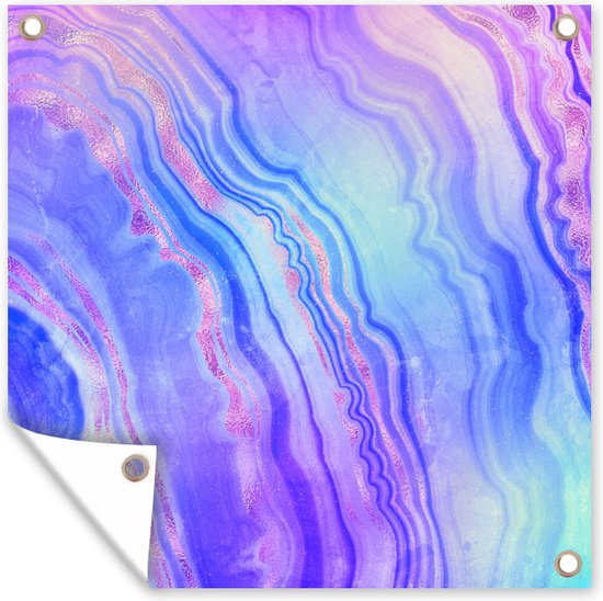 Tuin poster Neon - Edelstenen - Agaat - 200x200 cm - Tuindoek ...